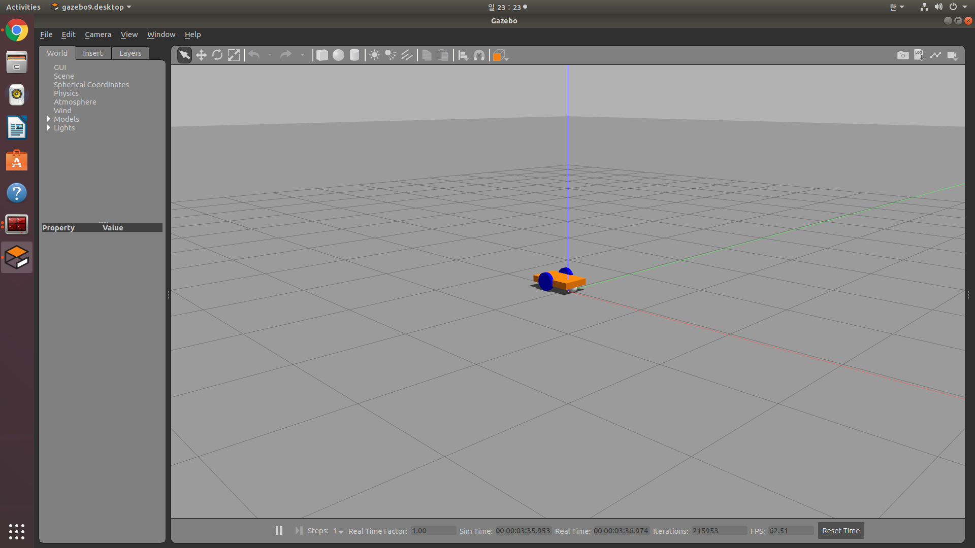 Gazebo ROS differential-drive robot 구동
